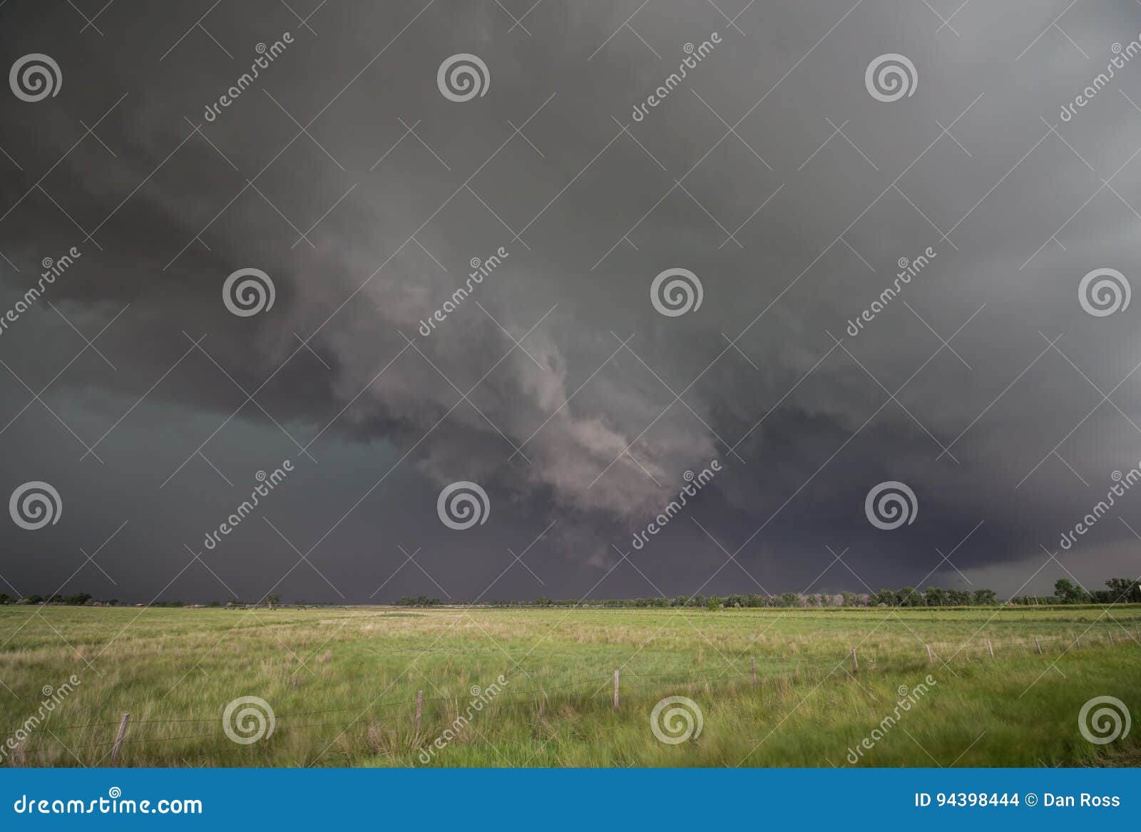 Rotating Wall Clouds Of A South Dakota Supercell Thunderstorm Stock ...
