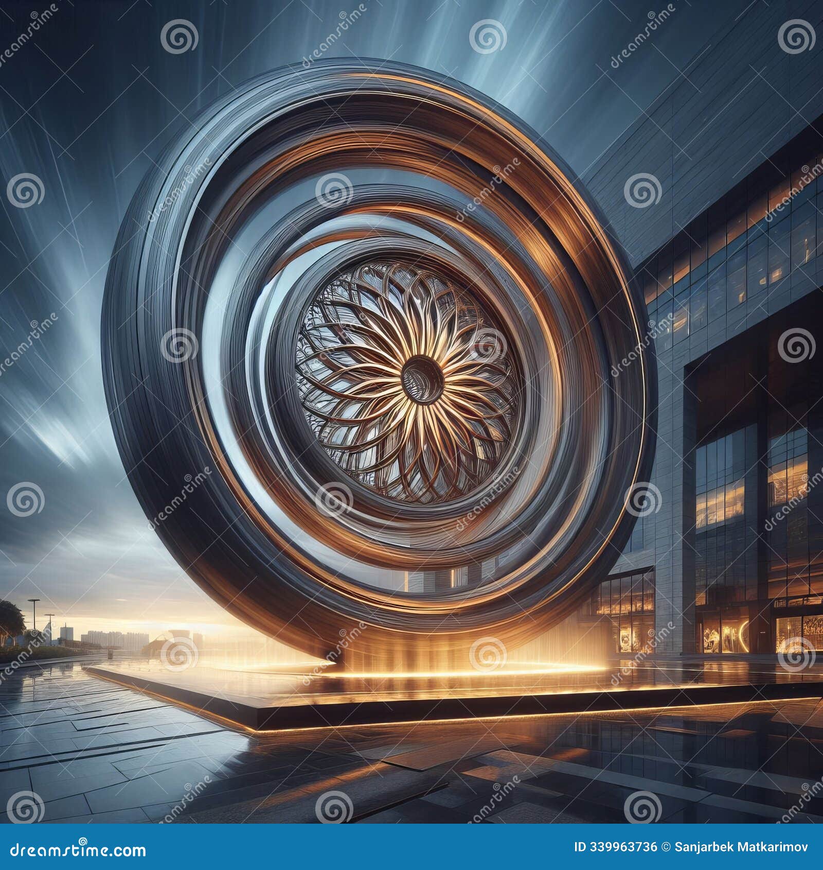 Rotating Wheel a Wheel in Motion Captured with a Slow Shutter Sp Stock ...