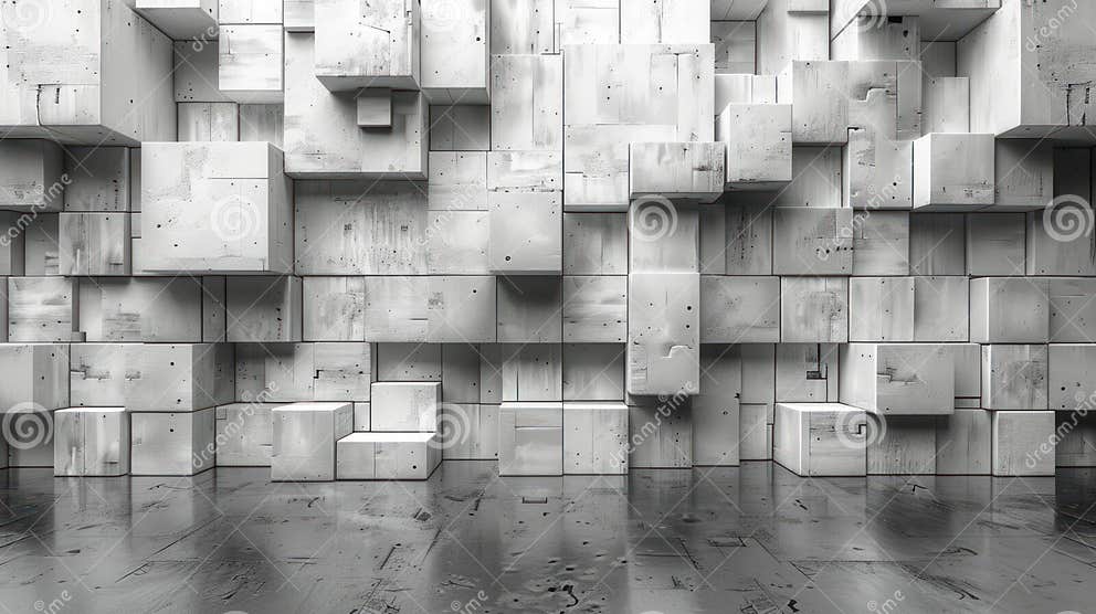 Rotating White Blocks - Abstract 3D Animation Loop Stock Illustration ...