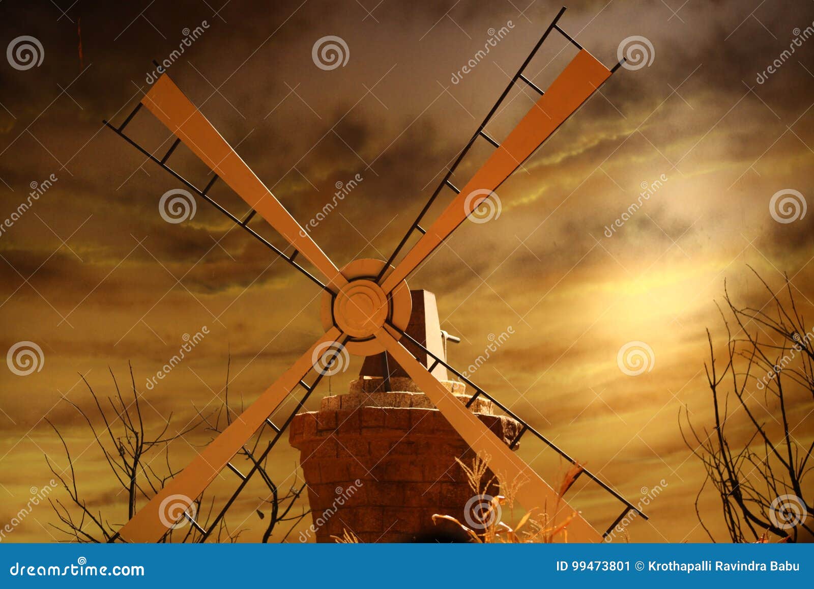 Rotating Windmill for Pumping Water Stock Image - Image of fashioned ...