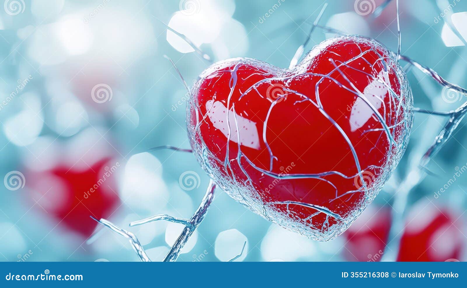 3D Wireframe Rotating Human Anatomical Pink Heart Representing ...