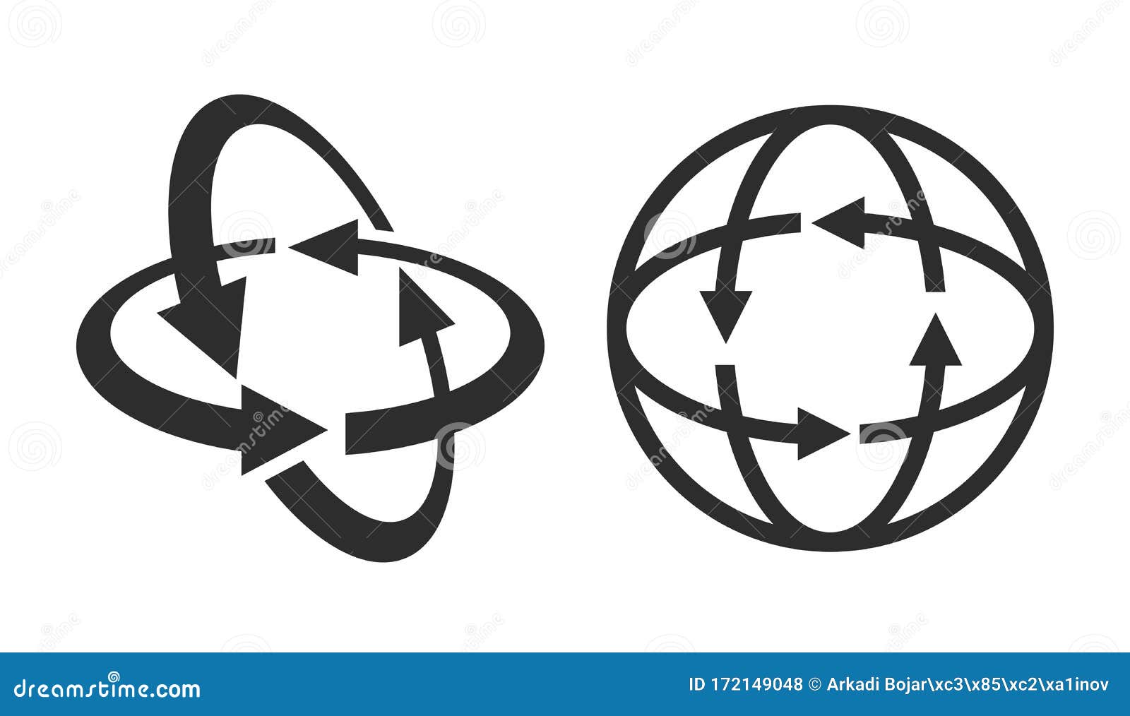 Set Of 360 Degrees Vector Icons On White Background. Full View ...