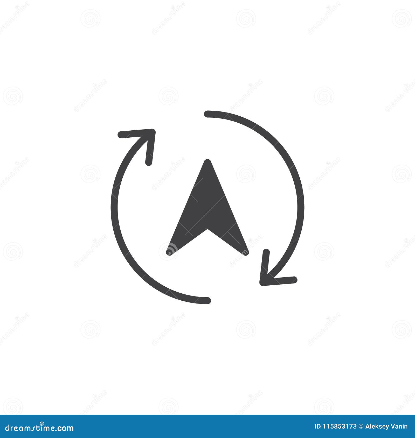 Rotation Arrows and Navigation Cursor Vector Icon Stock Vector ...