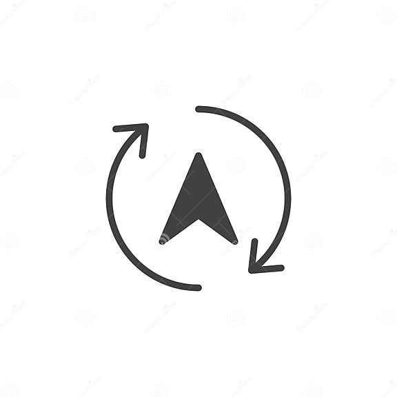 Rotation Arrows and Navigation Cursor Vector Icon Stock Vector ...