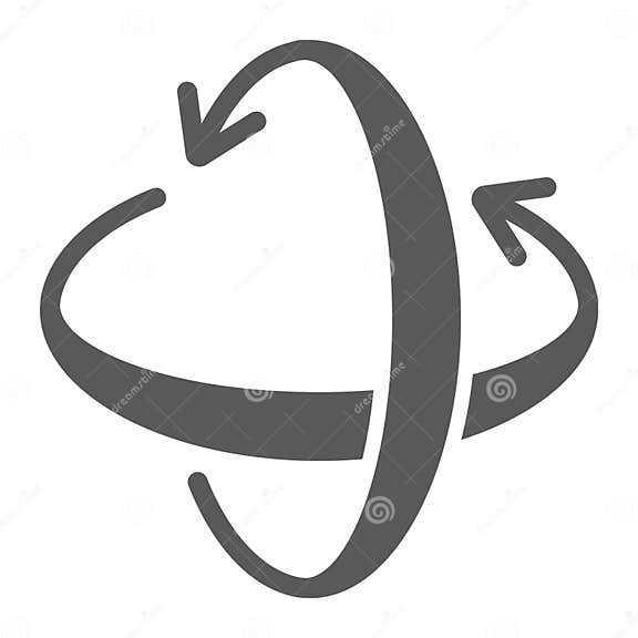 Rotation Axis Glyph Icon, Pivot and View, Rotate Sign, Vector Graphics ...