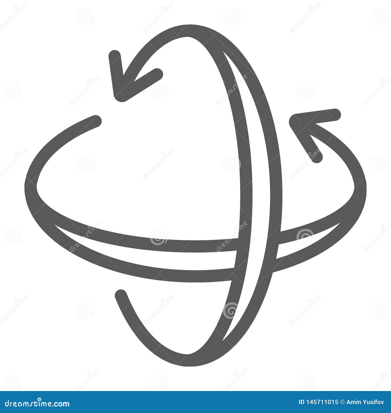 Rotation Axis Line Icon Pivot And View Rotate Sign Vector Graphics A Linear Pattern On A