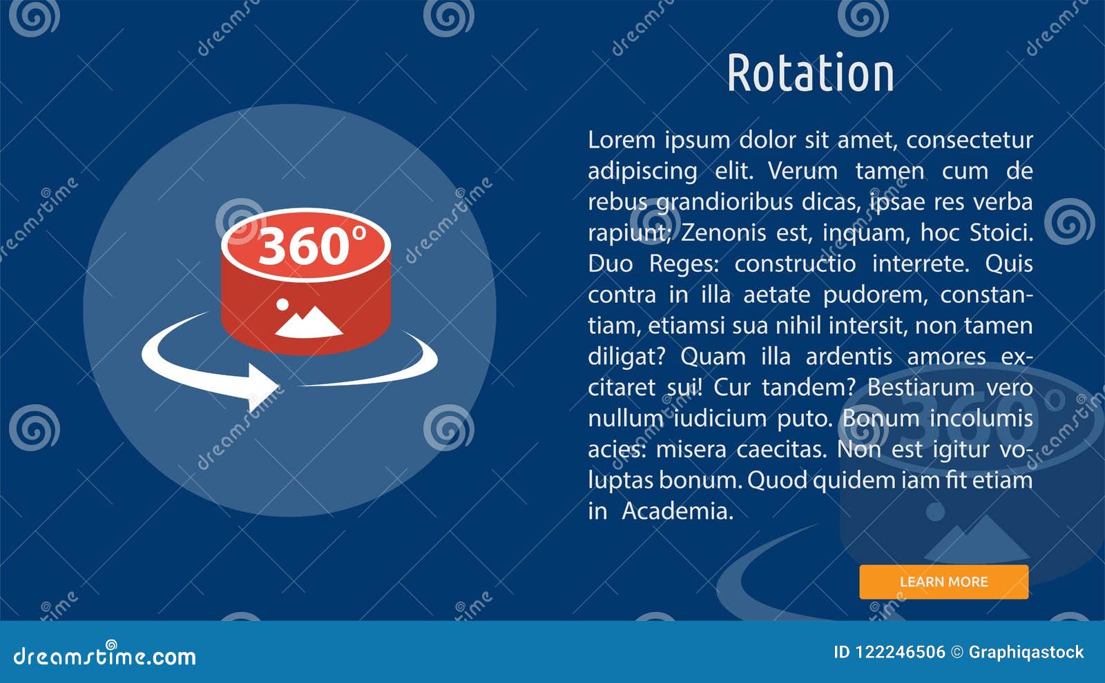 Rotation Banner Concept stock vector. Illustration of vector - 122246506