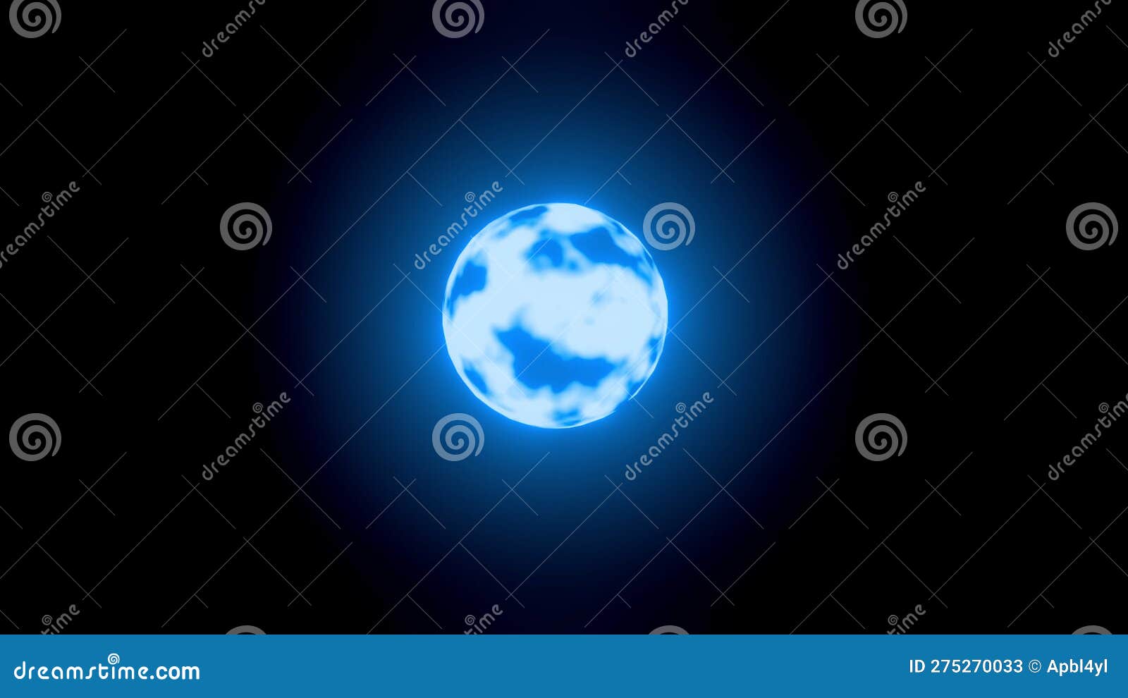 Rotation of the Blue Sphere in Space. Looped Abstraction. 3d Animation ...