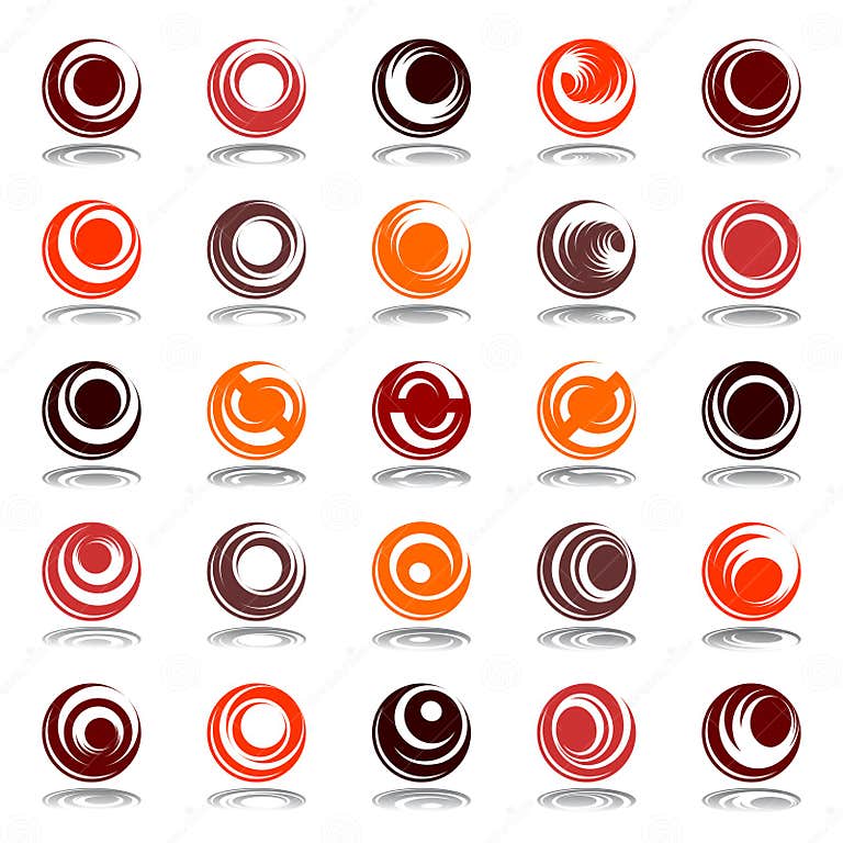 Rotation in Circle Shape. Design Elements Set. Stock Vector ...