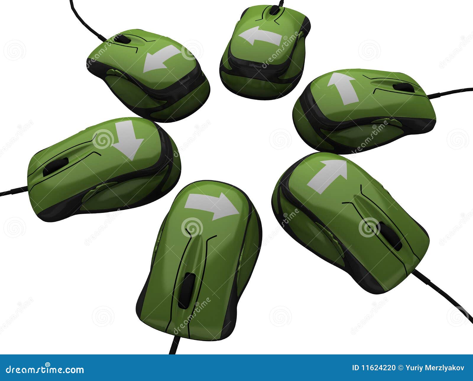 Rotation Counterclockwise the Mouse Stock Illustration - Illustration ...