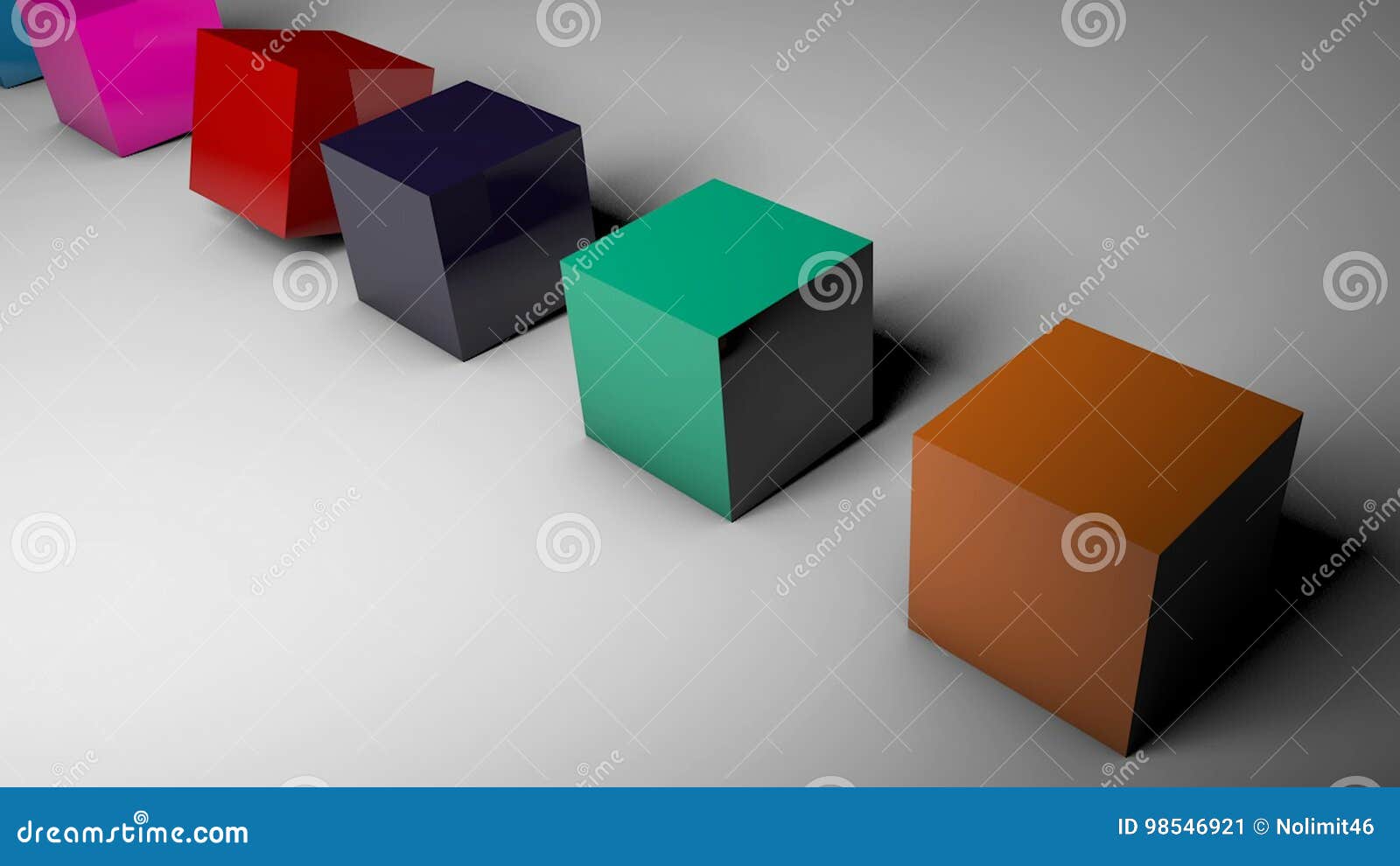 The Rotation of Cubes of Different Colors on the Floor Stock ...