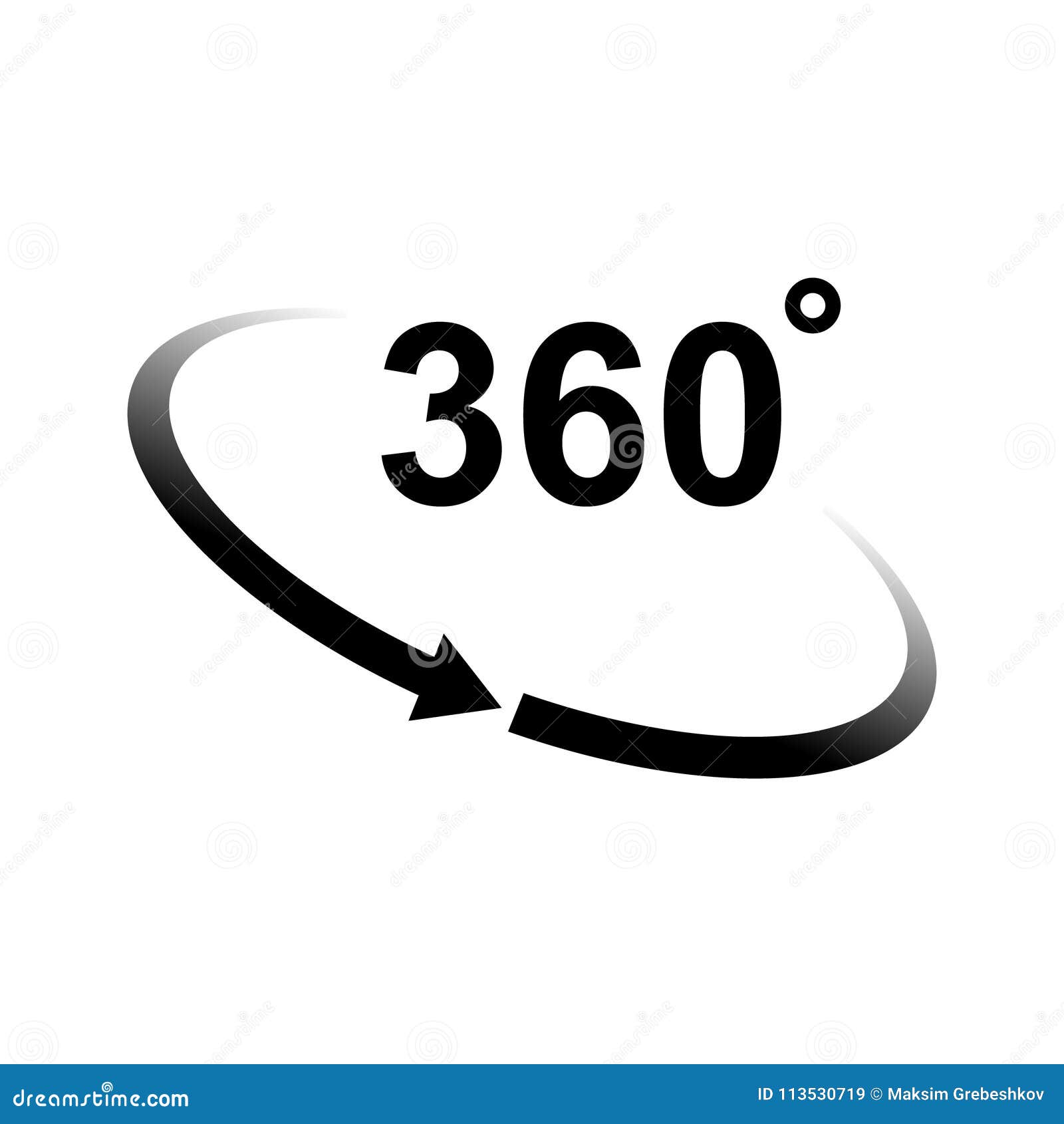 360 degrees stock vector. Illustration of button, geometry - 113530719
