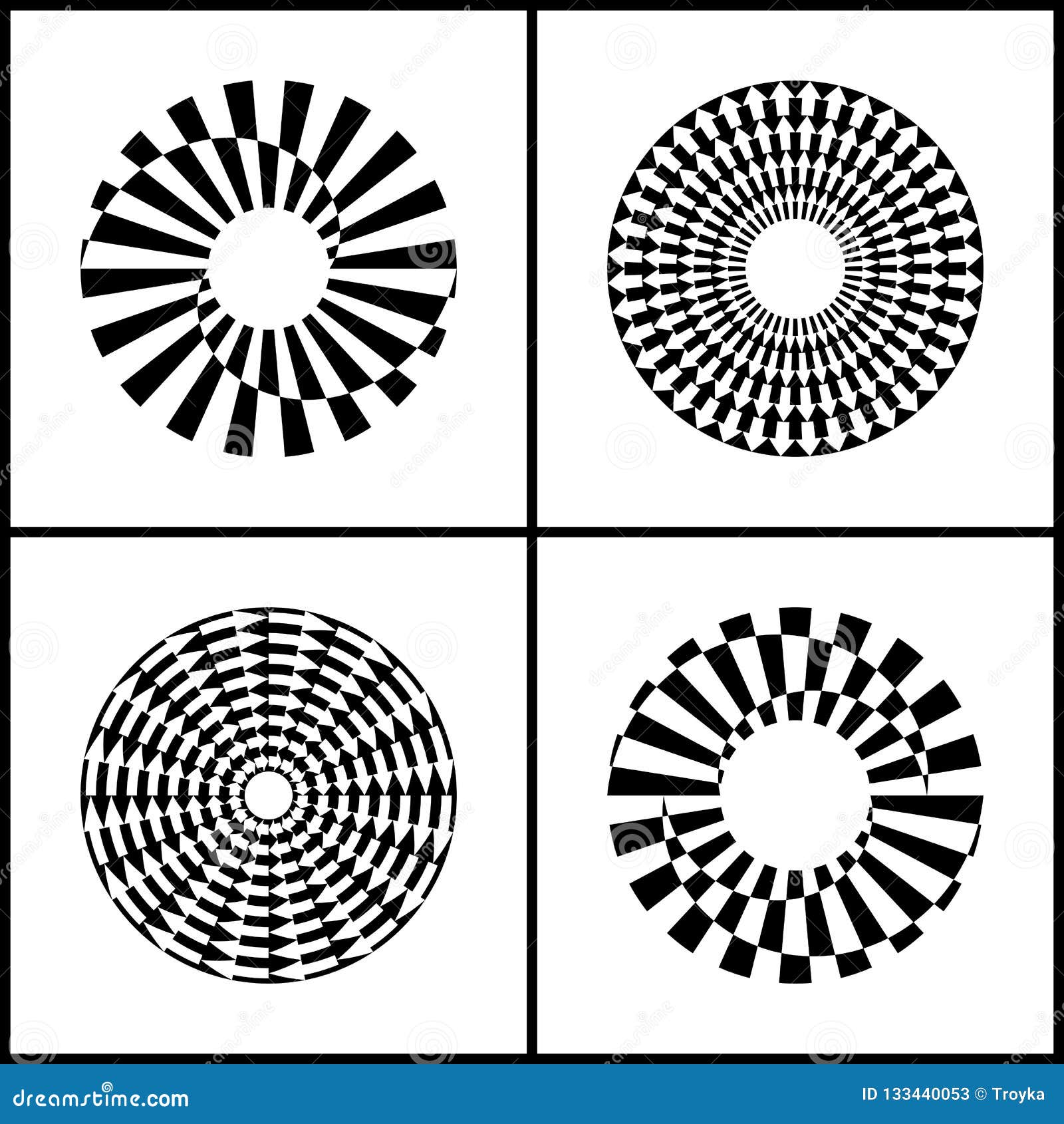 Rotation Design Elements. Abstract Circle Icons Set Stock Vector ...