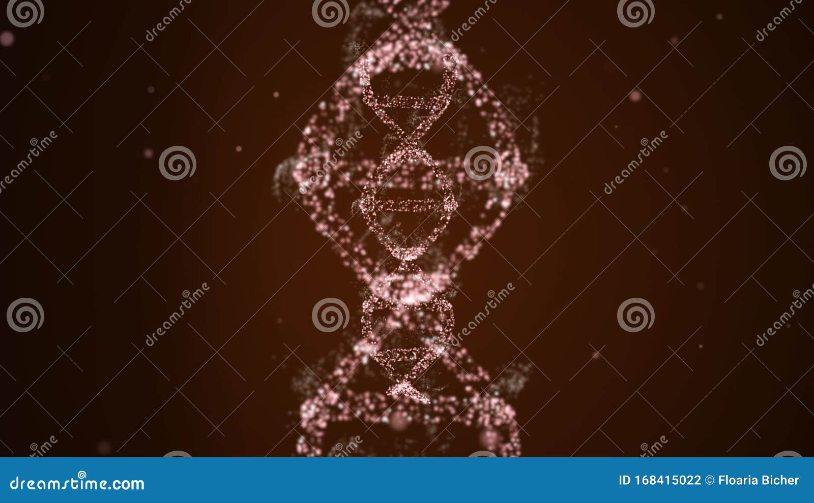 Rotation of Digital DNA on Abstract Background with Floating Particles ...