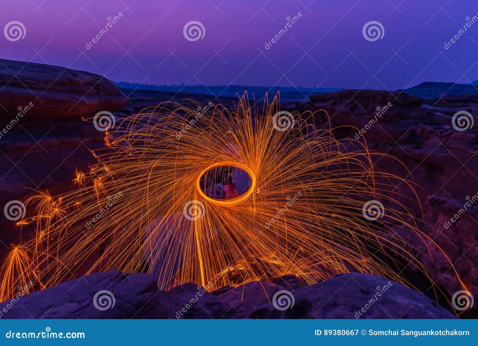 Rotation of fireworks stock image. Image of spark, beautiful - 89380667
