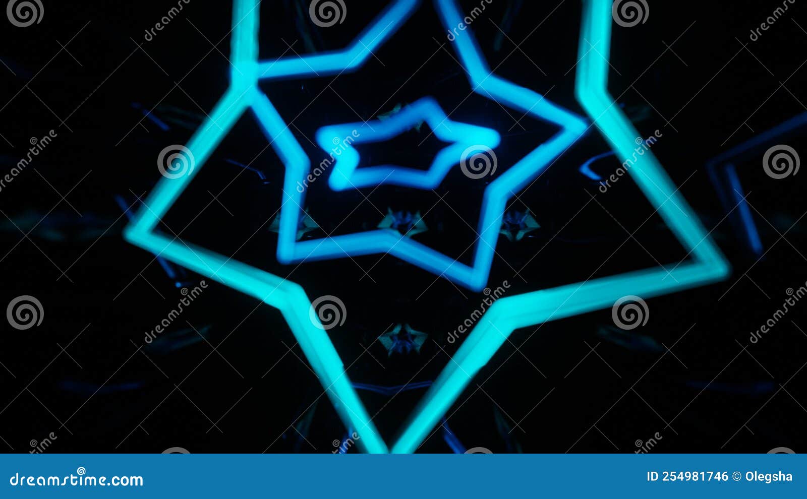 Rotation of the Five-pointed Neon Star VJ Loop Stock Footage - Video of ...