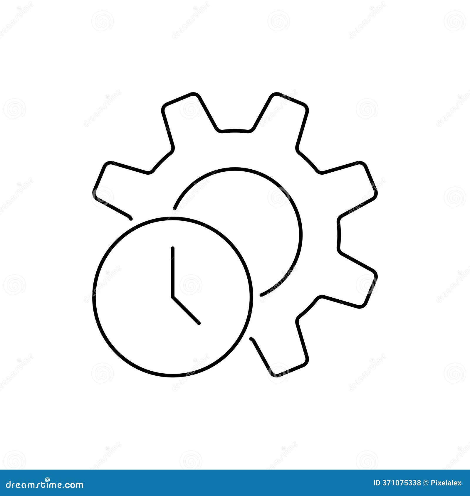 Clock Line Icon. Time Symbol. Cartoon Vector | CartoonDealer.com #214608043