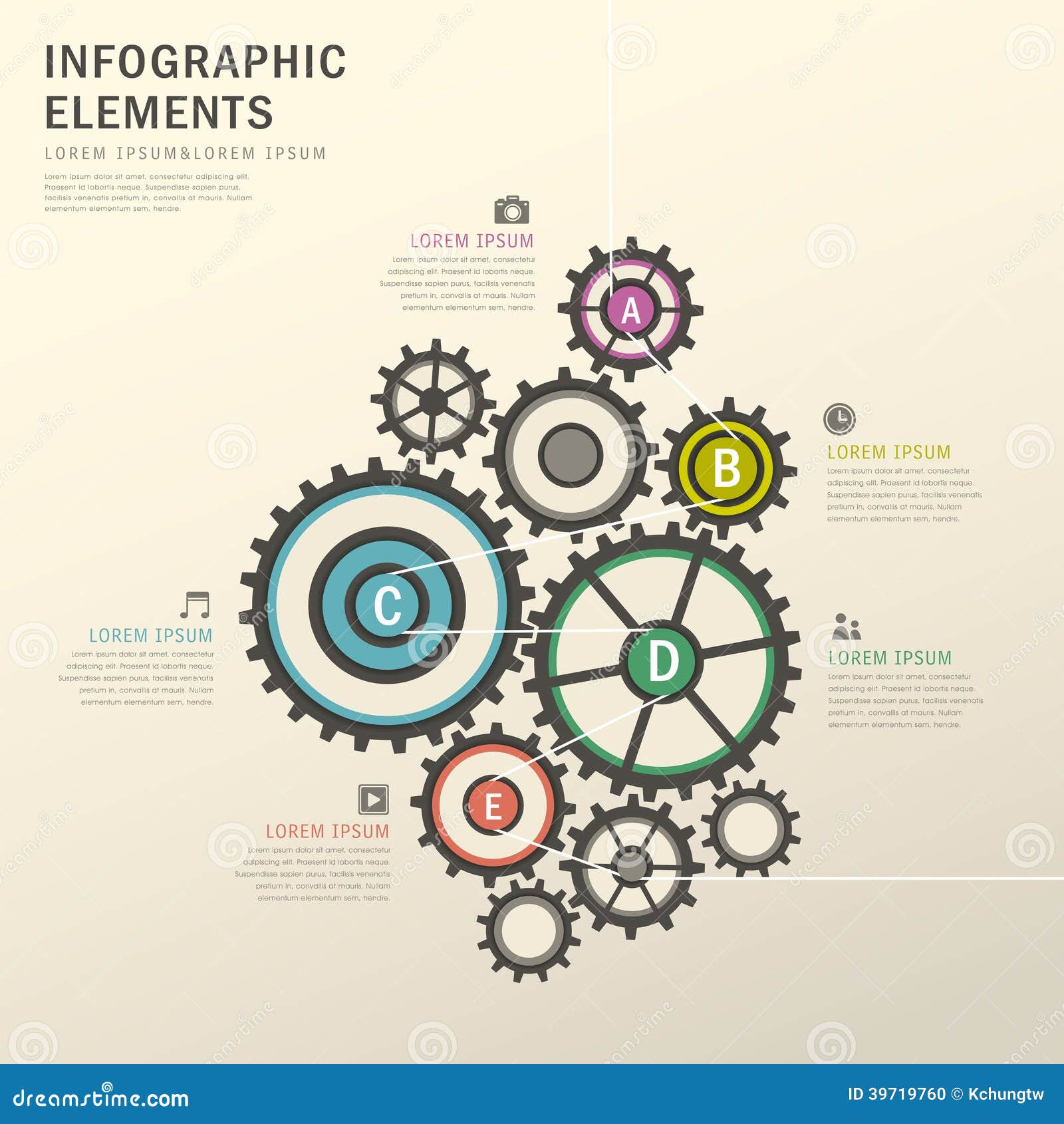 Rotation Gear Infographics Design Vector Illustration | CartoonDealer ...
