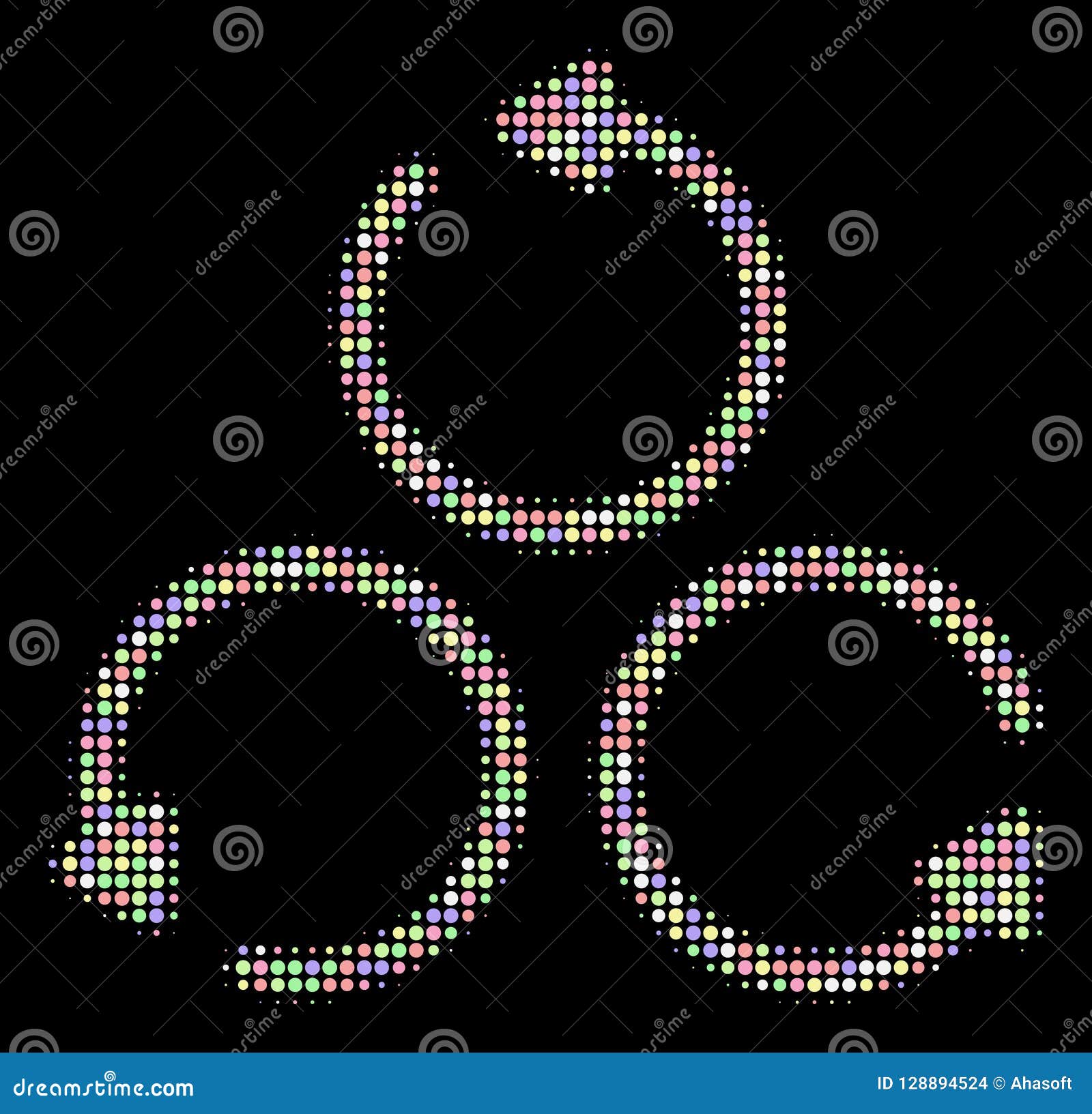 Rotation Halftone Mosaic of Circles Stock Vector - Illustration of ...