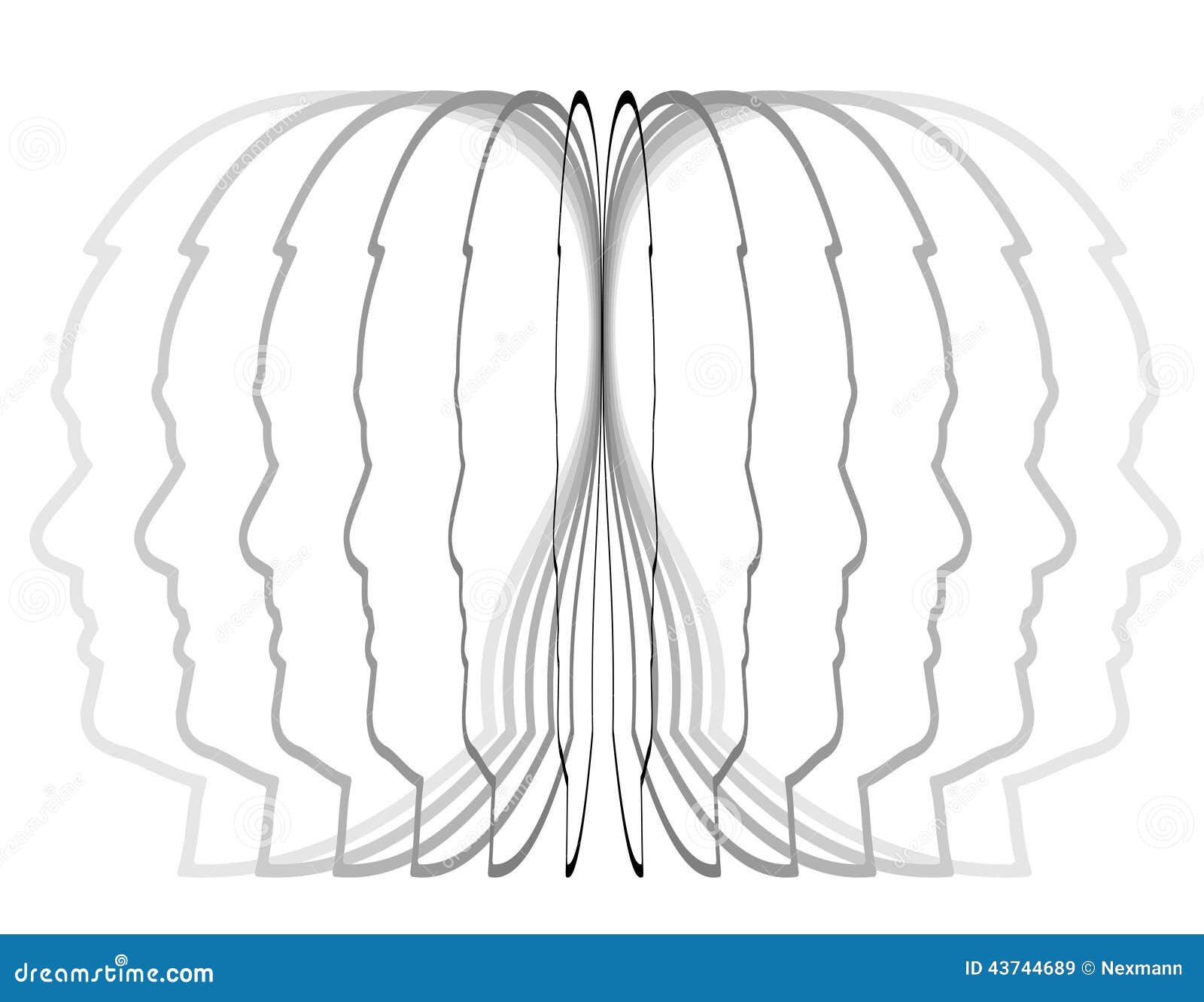 Rotation of the head stock vector. Illustration of faces - 43744689