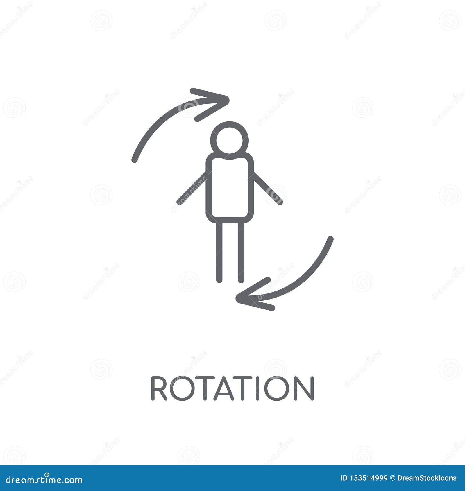 Rotation Linear Icon. Modern Outline Rotation Logo Concept on Wh Stock ...