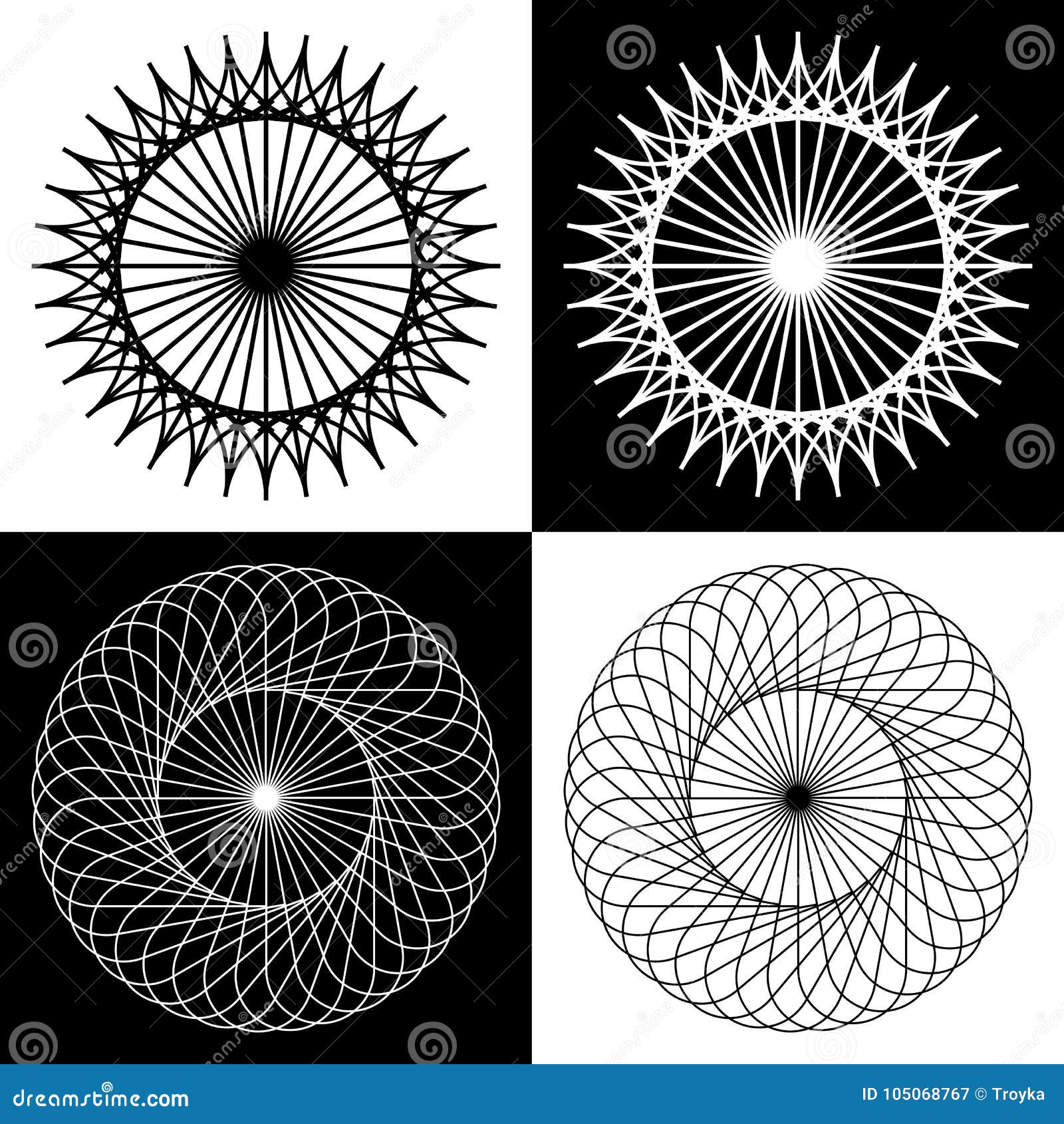 Rotation lines patterns. stock vector. Illustration of latticed - 105068767