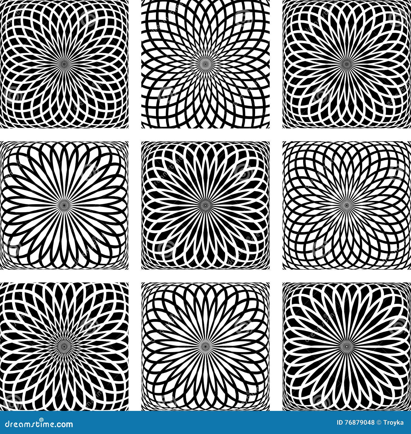 Rotation Lines Patterns. Design Elements Set Stock Vector ...