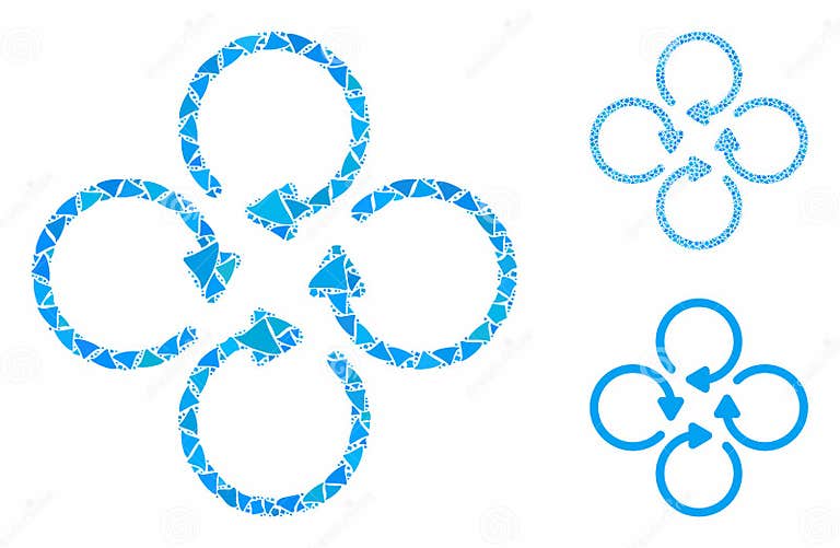 Rotation Mosaic Icon of Rugged Pieces Stock Illustration - Illustration ...