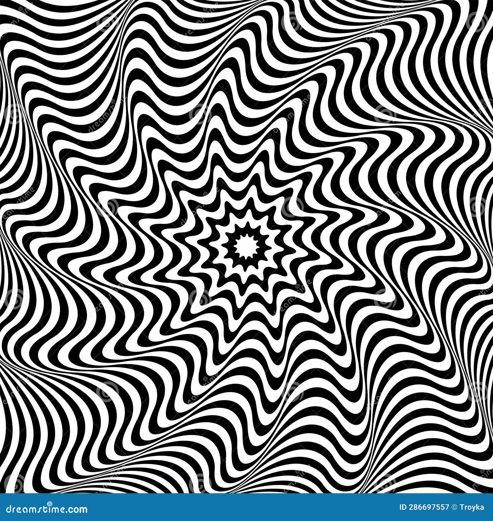 Rotation Whirl Motion and 3D Illusion in Abstract Op Art Wavy Lines ...