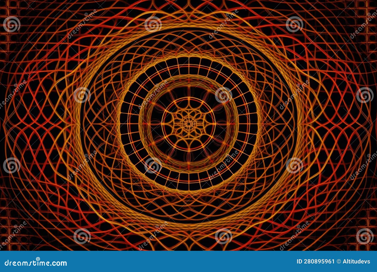 Rotational Symmetry Pattern Made of Interlocking Circles Stock Image ...