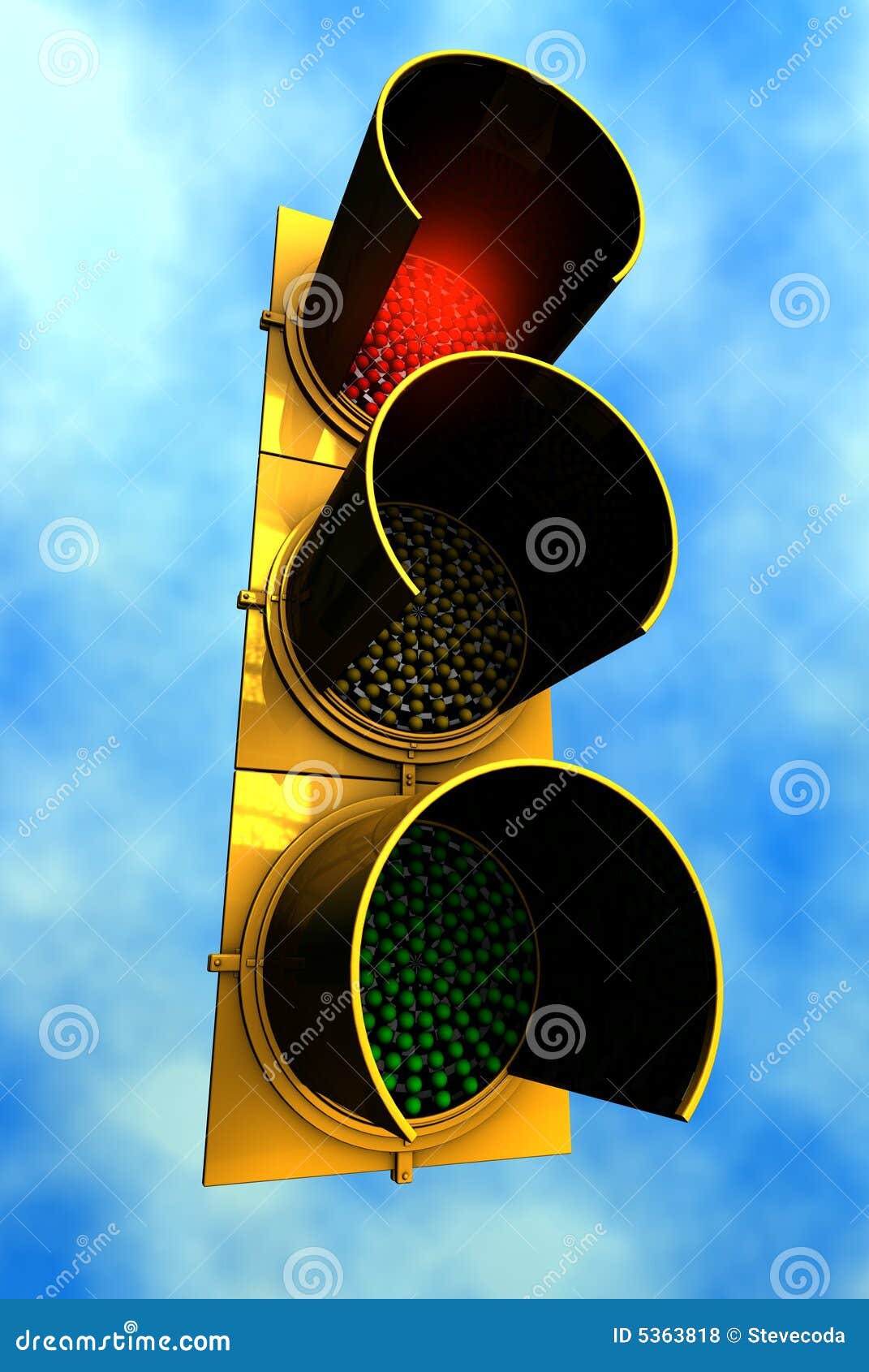 Rote Ampel Mit Himmelhintergrund Bild. Bild: 5363818