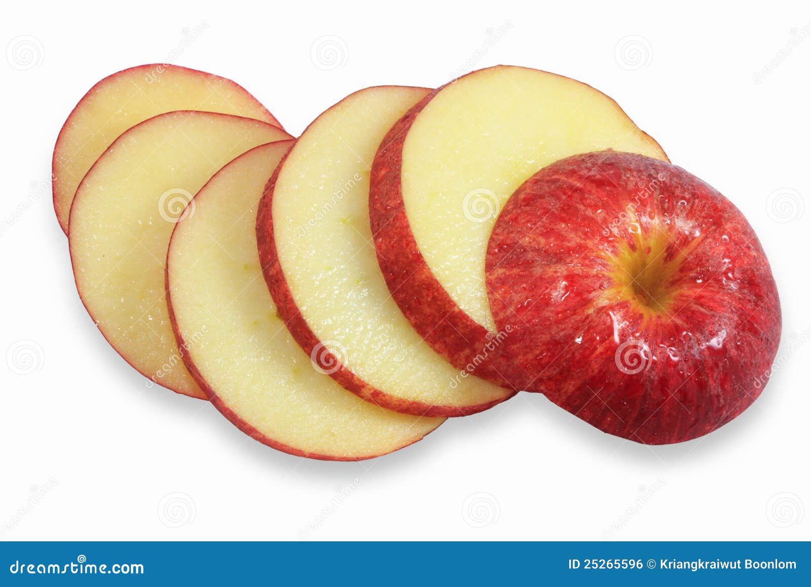 Rote Apfelscheiben stockfoto. Bild von nahrung, vegetarier - 25265596