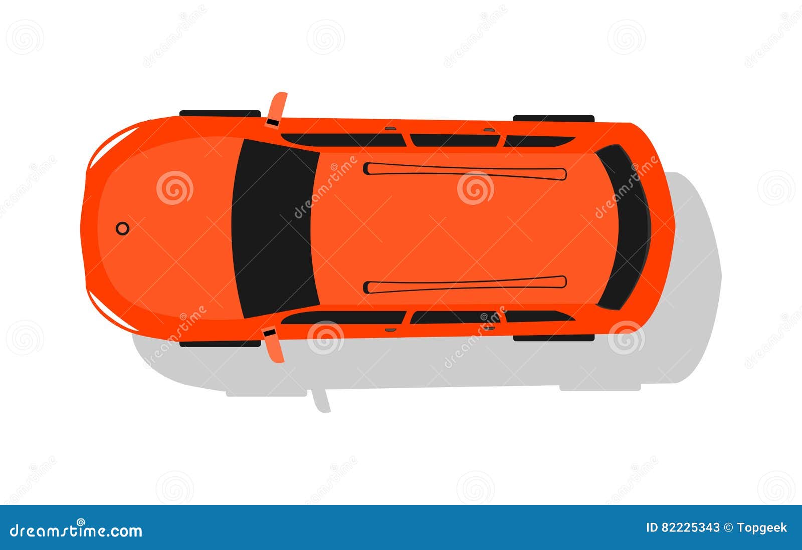 Rote Autodach-Ansicht-flache Design-Vektor-Illustration Vektor ...