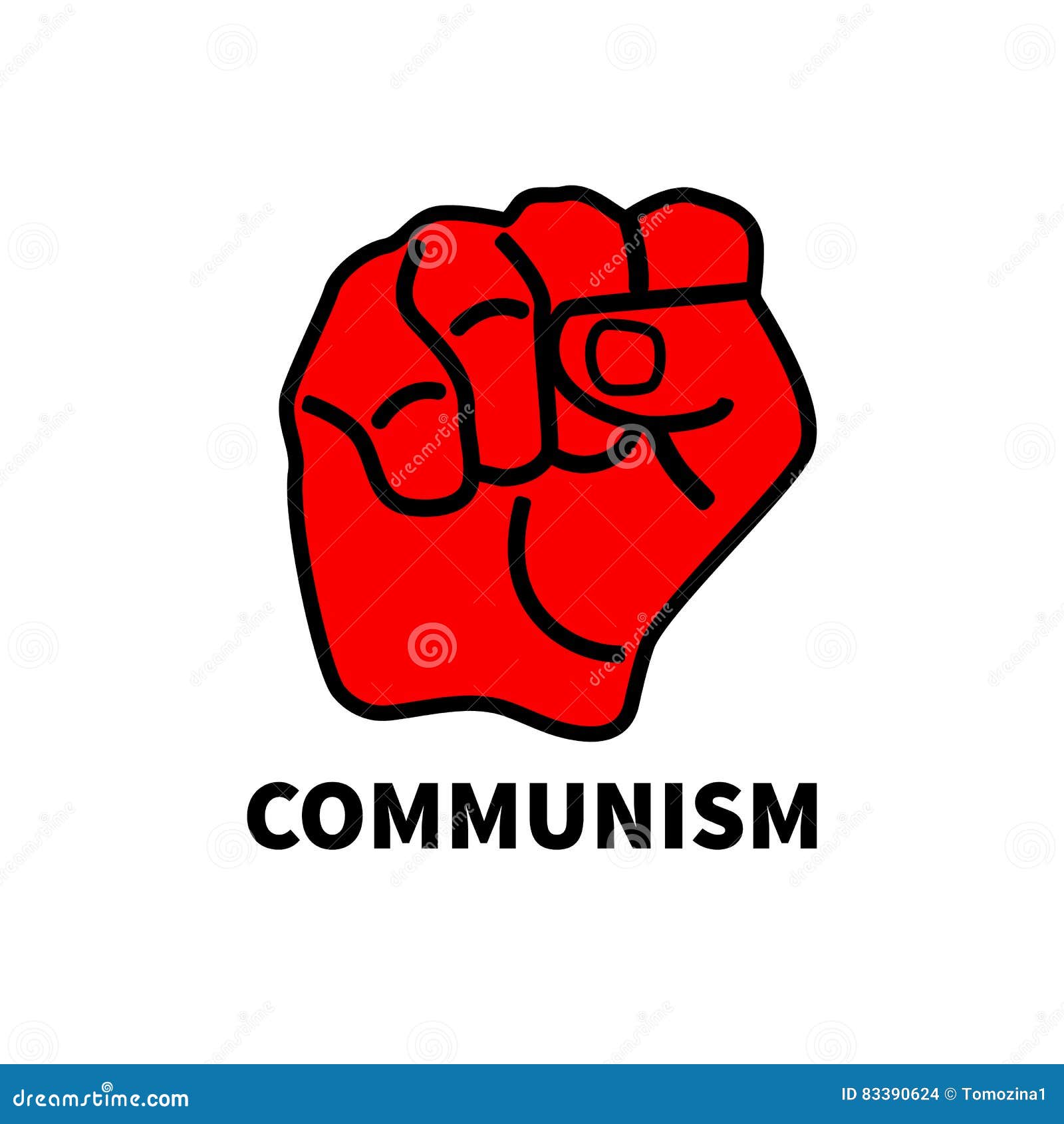 Rote Faust lokalisiert vektor abbildung. Illustration von ...