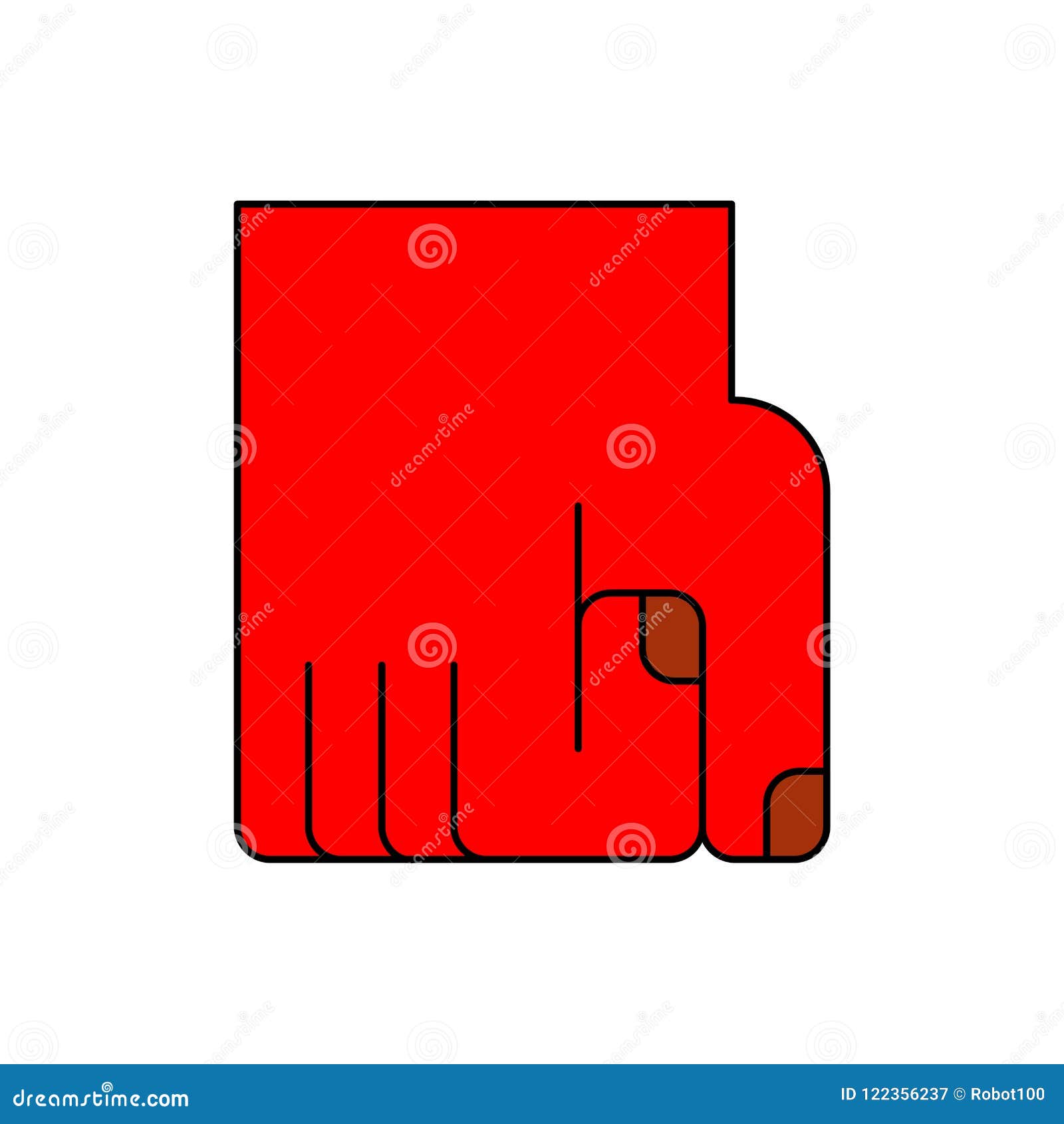 Rote Faust Lokalisiert Hand Der Mann Vektorillustration Vektor ...