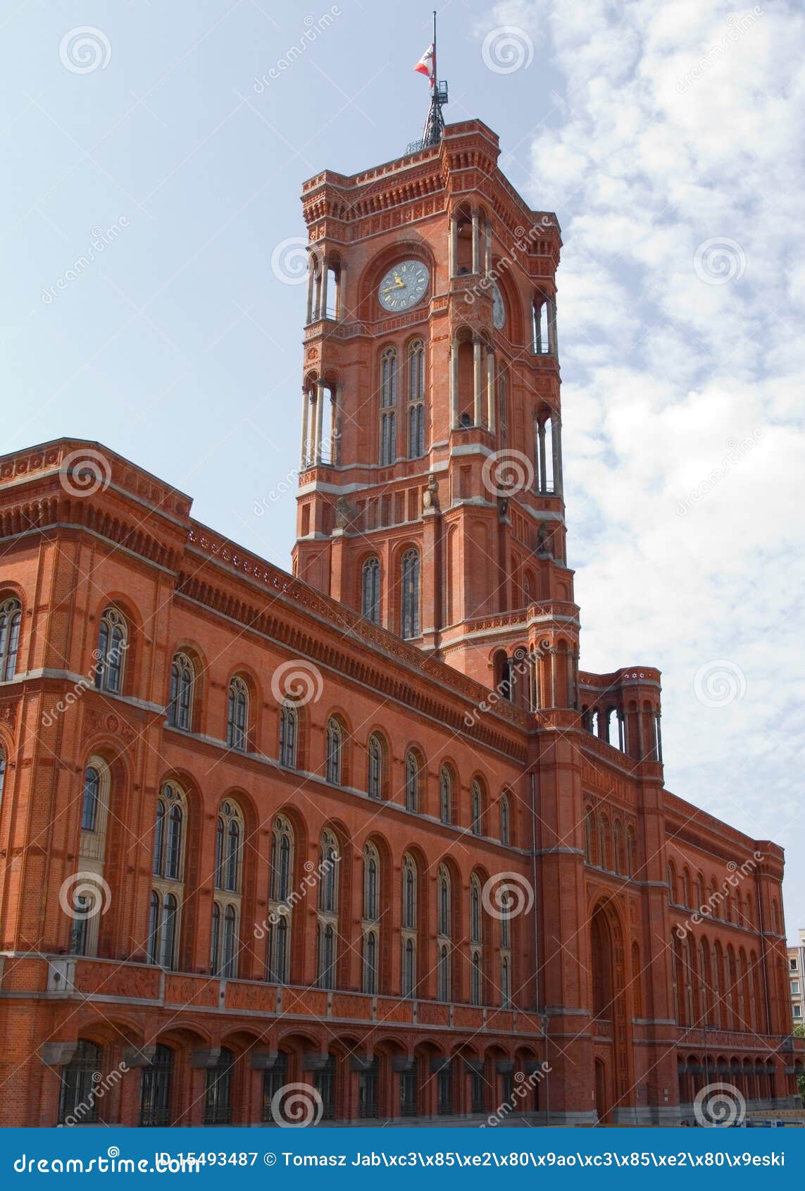 Rote Rathaus (Deutscher: Rotes Rathaus) - Berlin Stockbild - Bild von ...