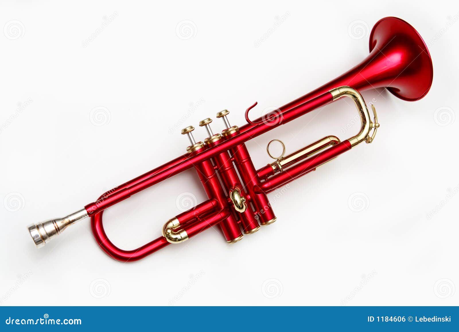 Rote Trompete stockfoto. Bild von signal, spiel, musik - 1184606