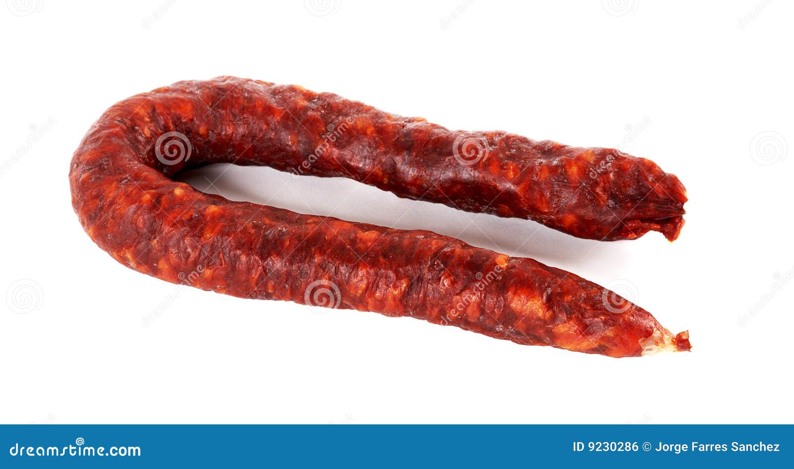 Rote Wurst stockfoto. Bild von getrocknet, schweinefleisch - 9230286