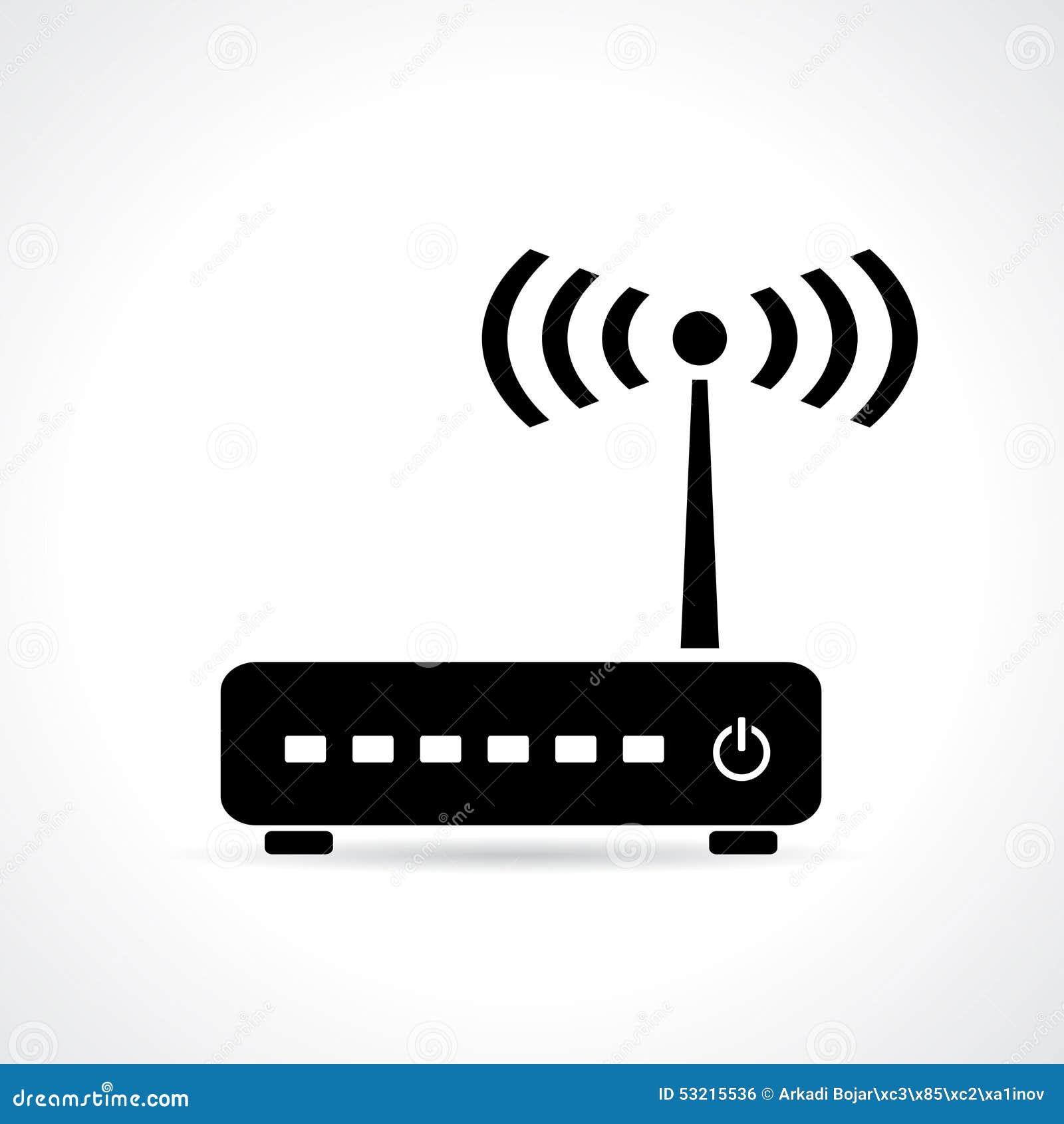 Roteador de Wi-Fi ilustração do vetor. Ilustração de simples - 53215536