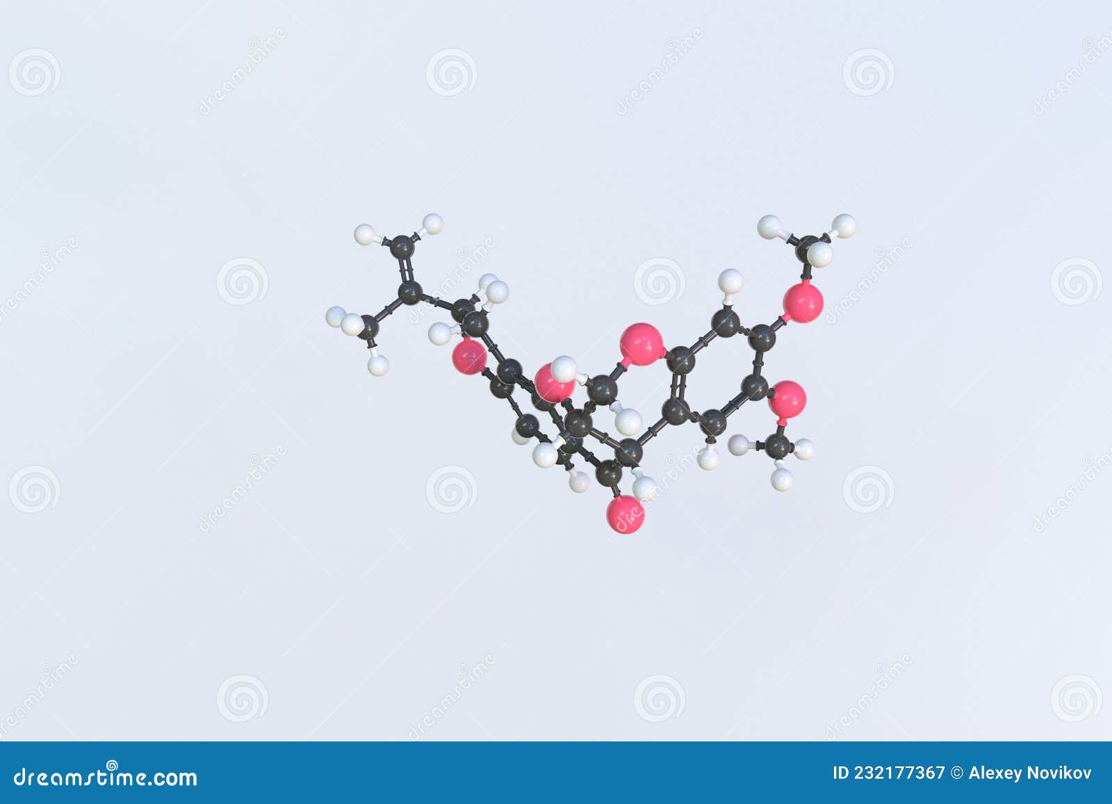 Rotenone Molecule, Isolated Molecular Model. 3D Rendering Stock ...