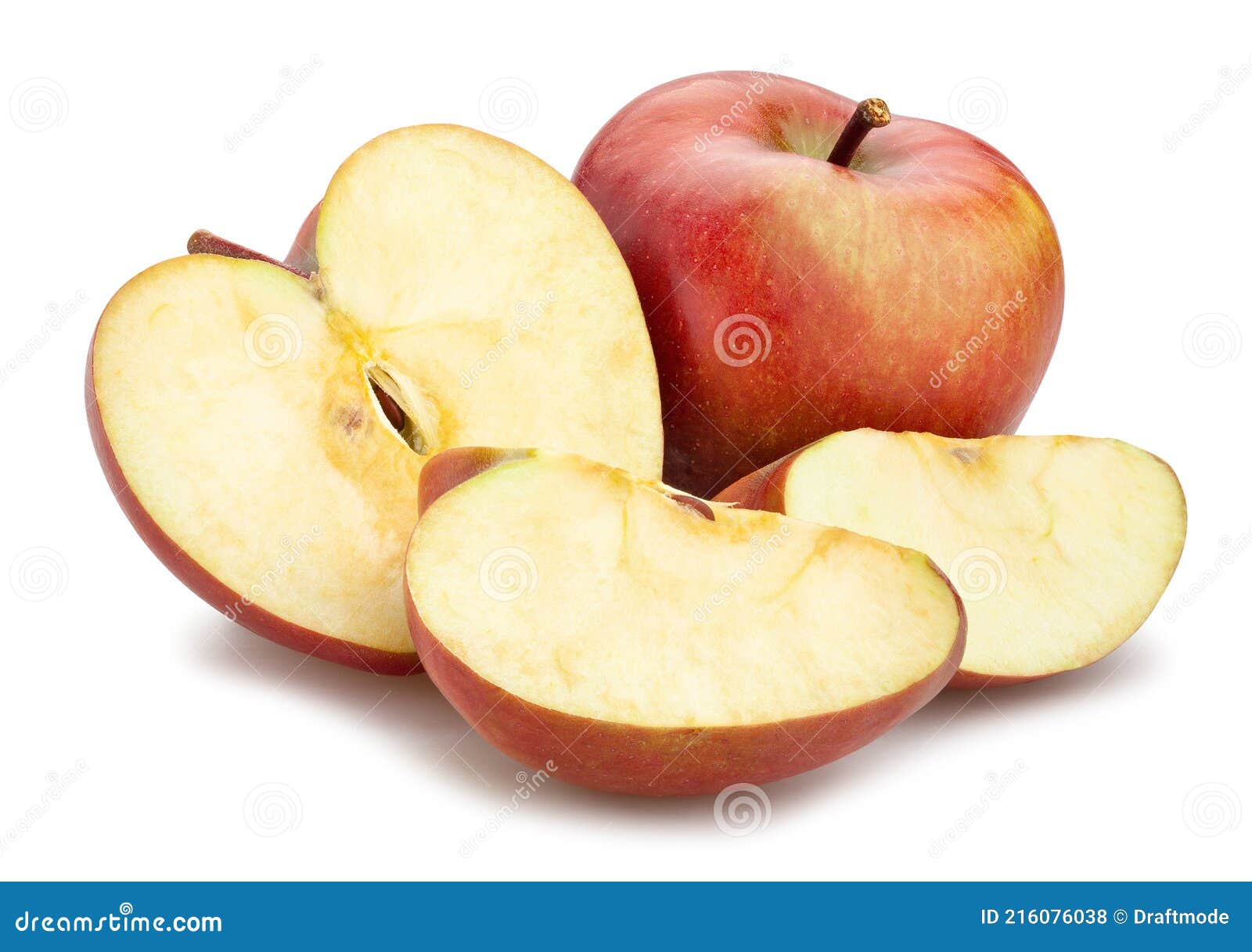 Roter Apfel stockfoto. Bild von ausschnitt, reif, halb - 216076038