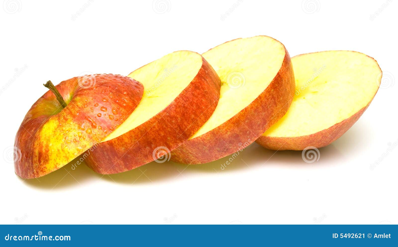 Roter Apfel Geschnitten Auf Teile Stockbild - Bild von frucht, teil ...