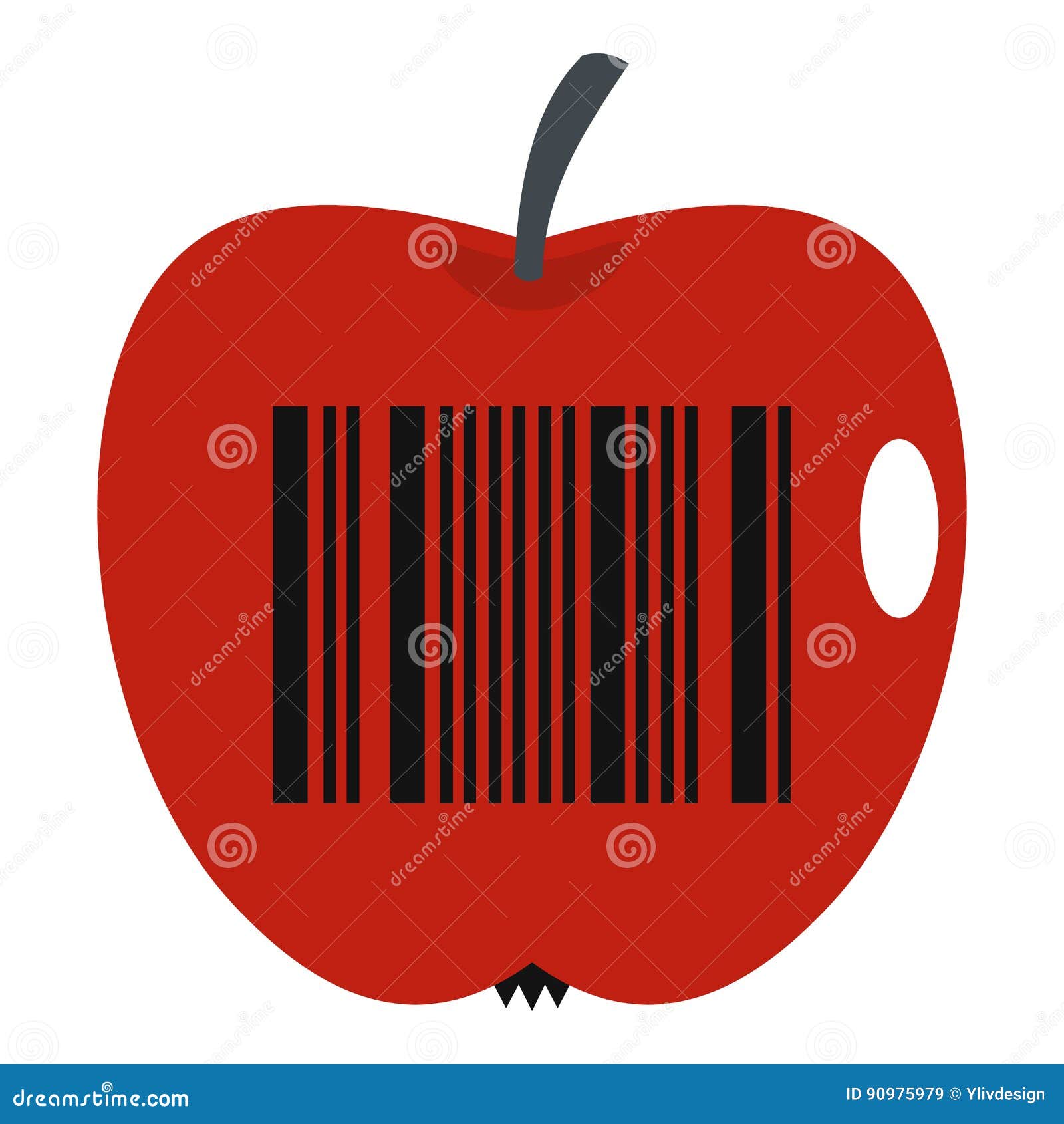 Roter Apfel Mit Der Barcodeikone Lokalisiert Vektor Abbildung ...