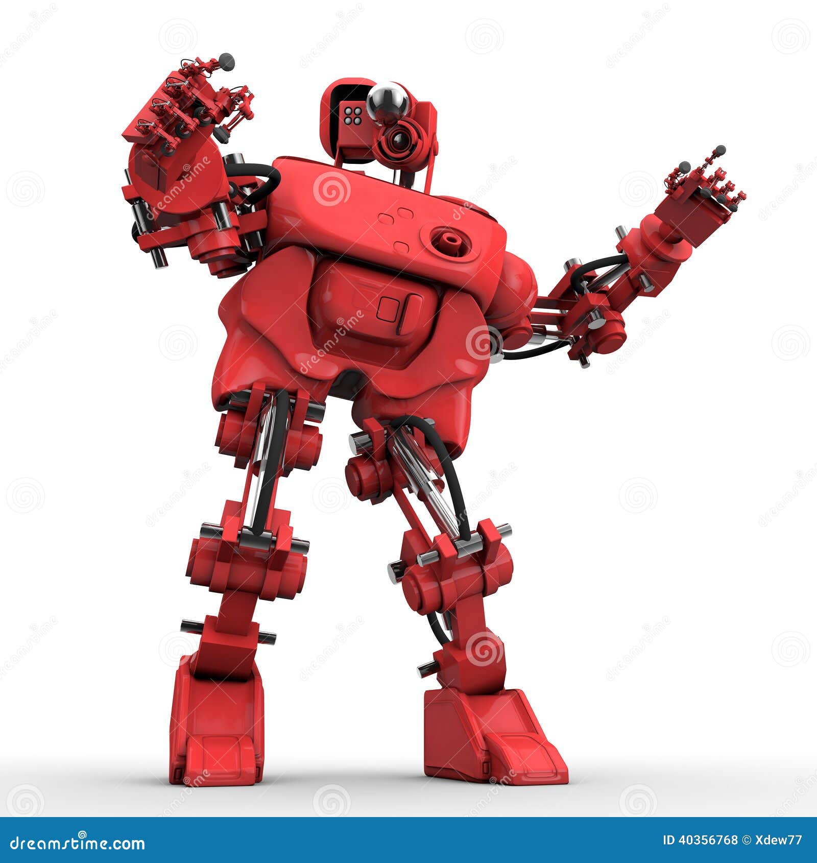 Roter Humanoidroboter stock abbildung. Illustration von ...