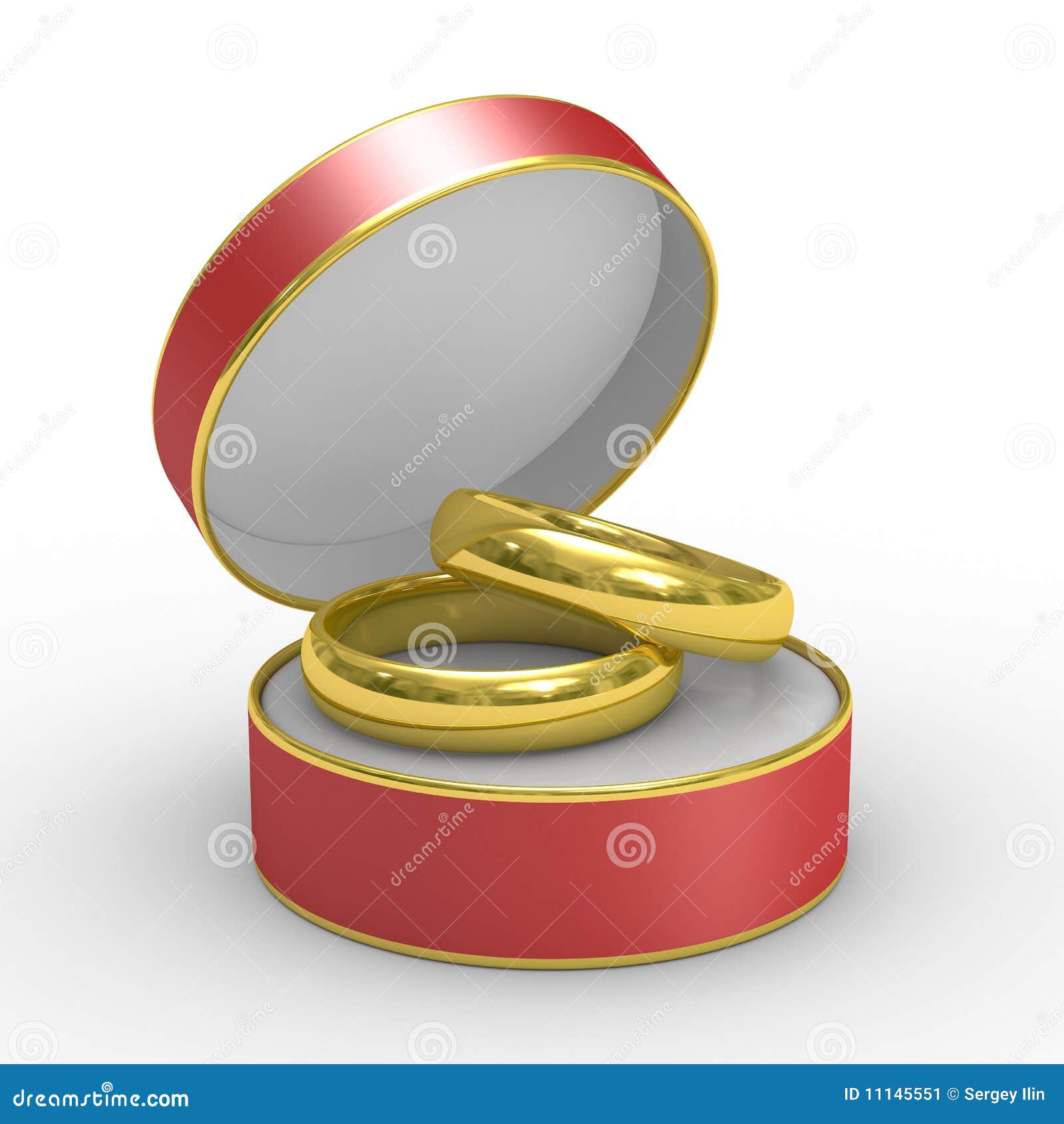 Roter Kasten Mit Zwei Hochzeitsringen Stock Abbildung - Illustration ...