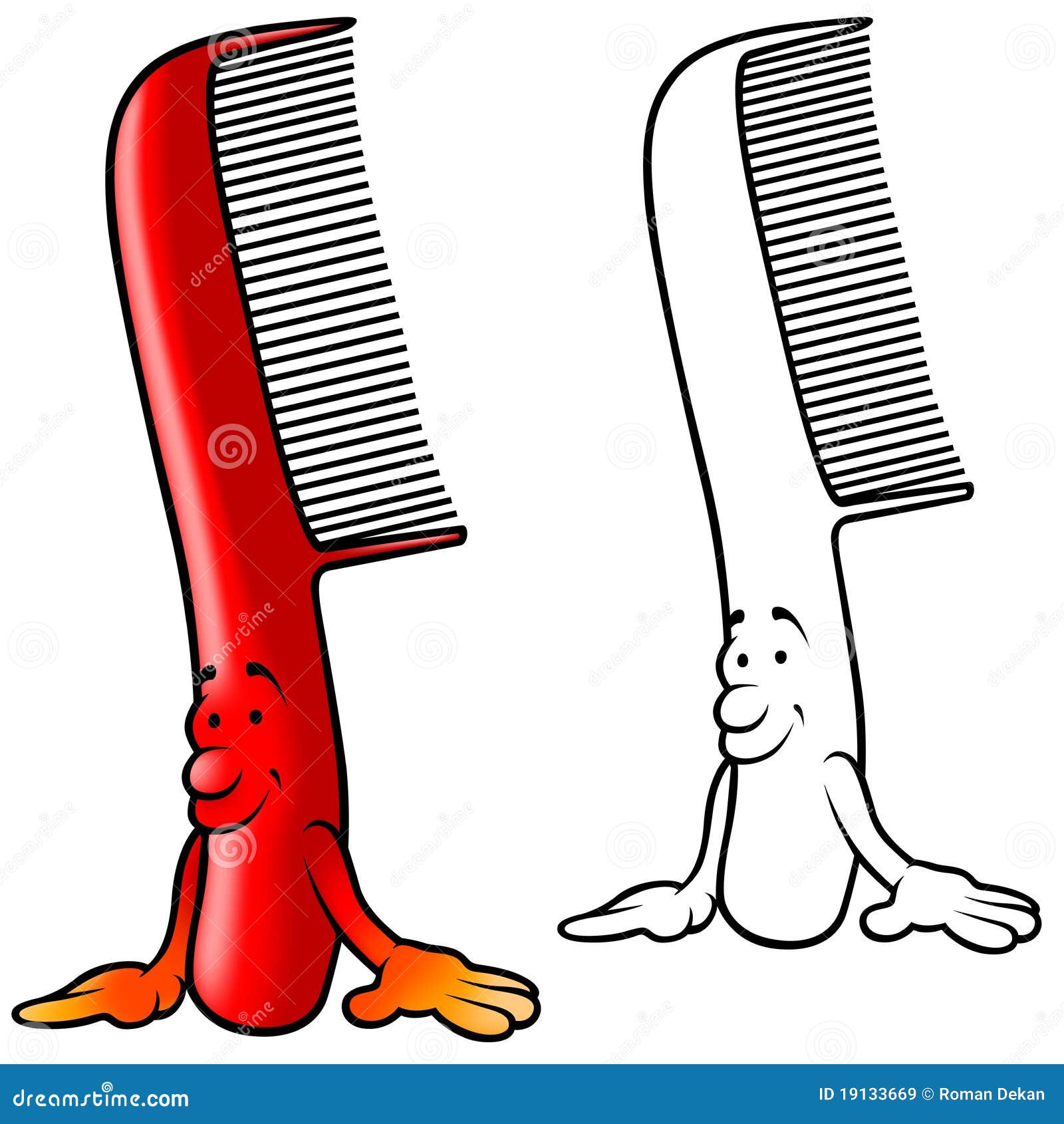 Roter lächelnder Kamm vektor abbildung. Illustration von hand - 19133669