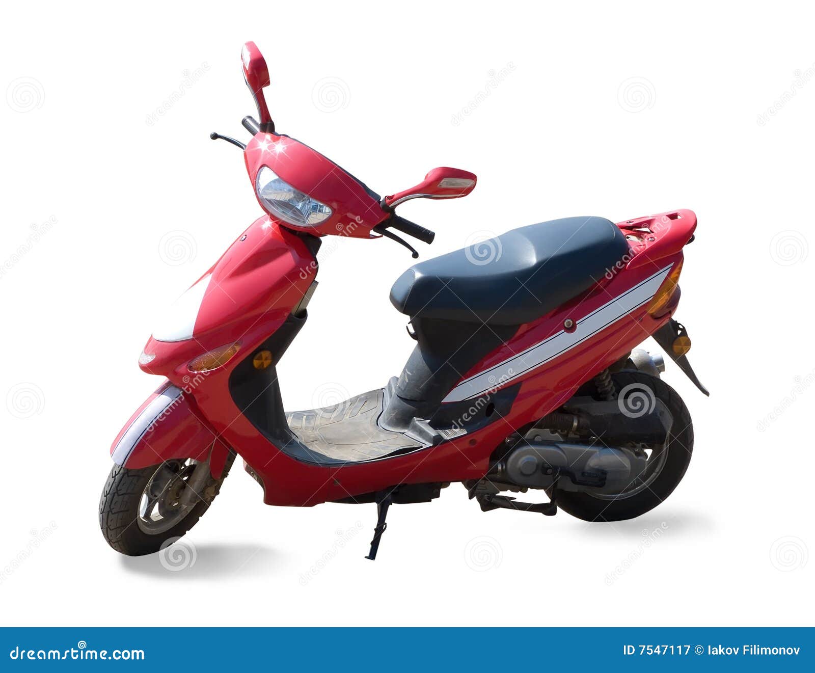 Roter Neuer Roller Auf Weiß Stockbild - Bild von abenteuer, landschaft ...