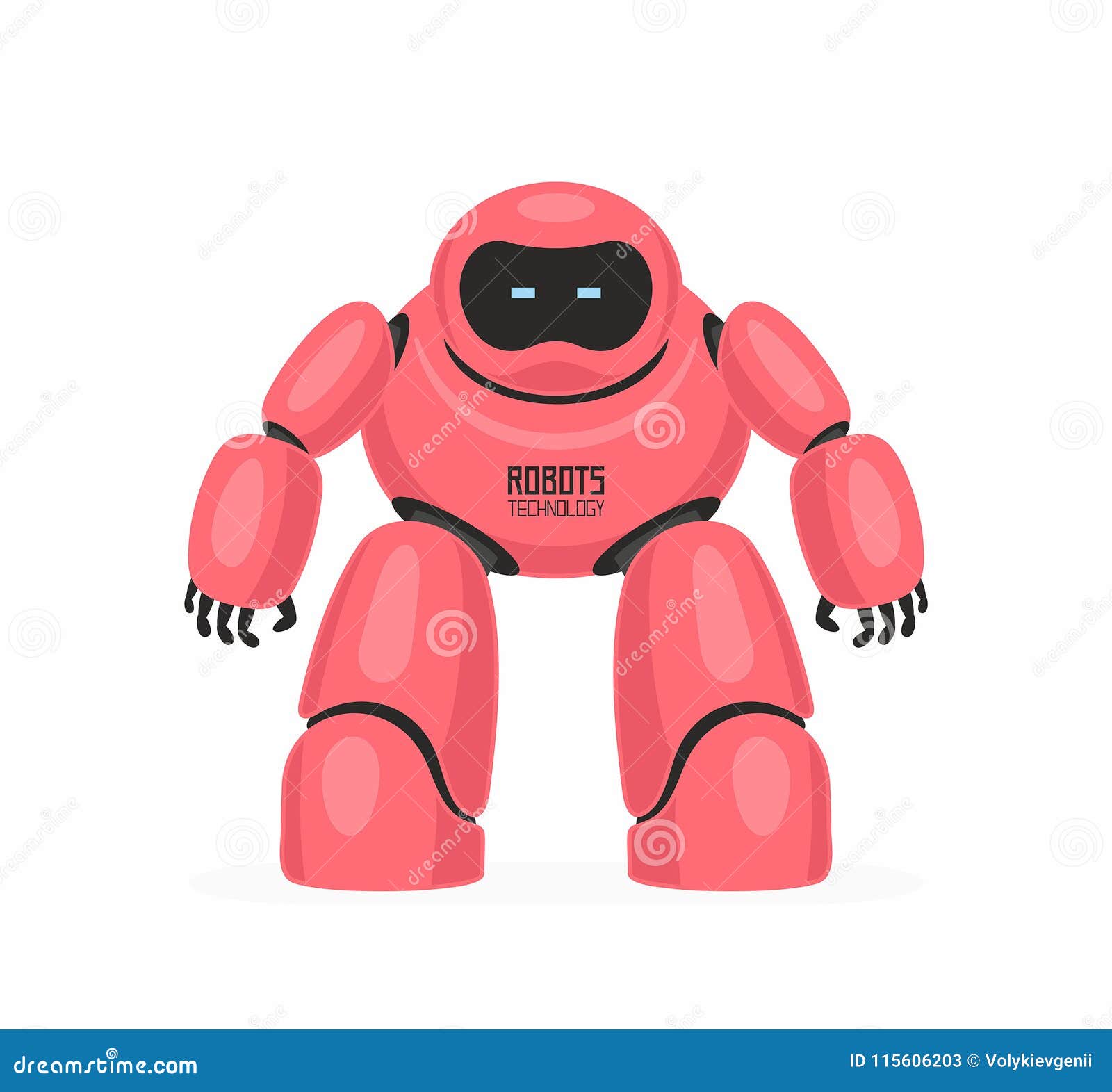 Roter Roboter vektor abbildung. Illustration von teile - 115606203