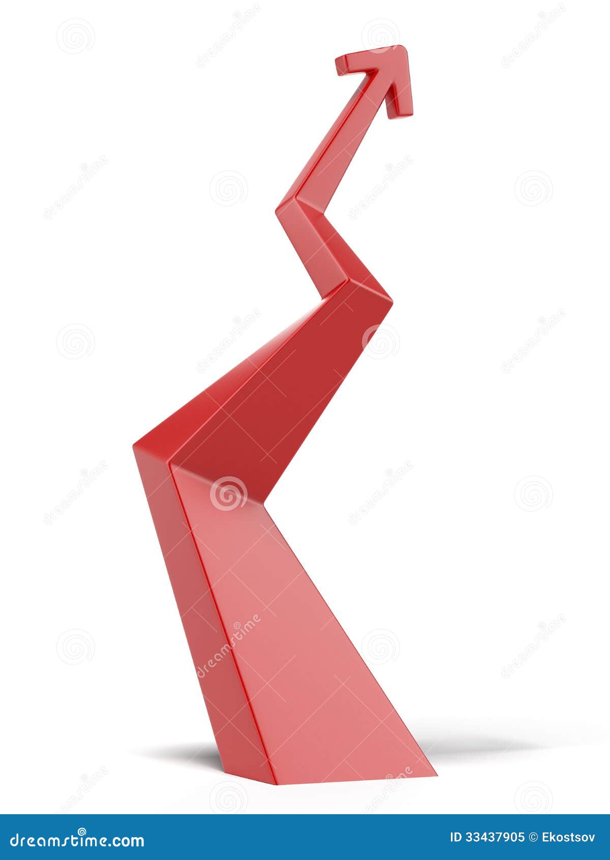 Roter steigender Pfeil stock abbildung. Illustration von pfeil - 33437905
