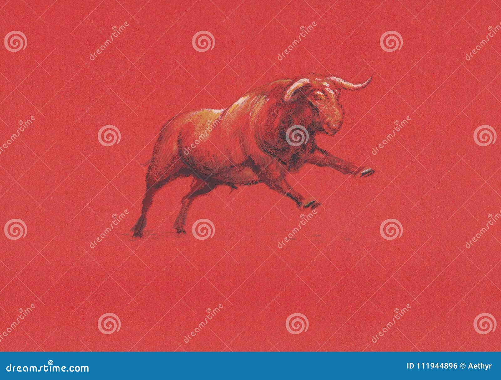 Roter Stier stock abbildung. Illustration von nahaufnahme - 111944896